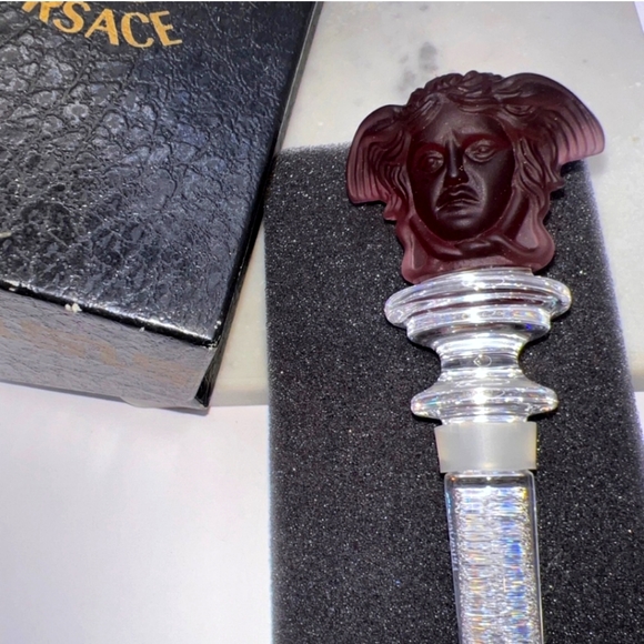 Versace | Other | Vintage Rosenthal Versace Medusa Amber Crystal Wine ...